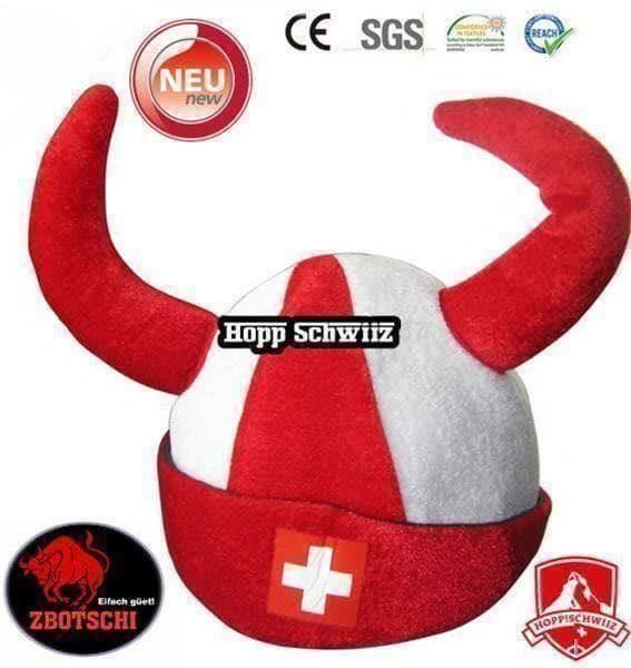 Schweiz Fan Fussball Hörner Hut Mütze (Neu und originalverpackt) in ...