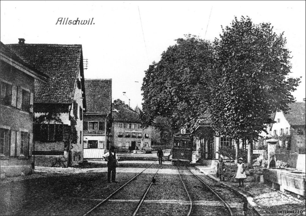 Allschwil BL // ca. 1910 REPRO Tram Dorfplatz // Sommer | Kaufen auf ...