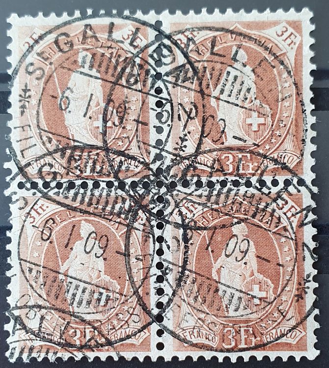 Stehende Helvetia 100B, im 4er Block, Kat.700.- (Gebraucht) in Kreuzlingen für CHF 88 – mit ...