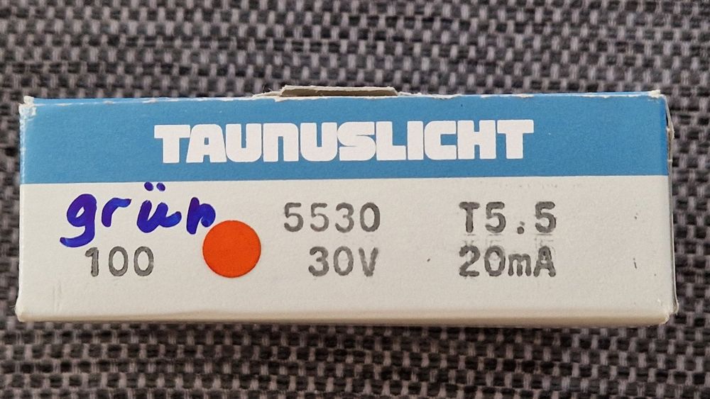 Taunuslicht Telefonlampe 5530 grün T5.5 30V 20mA 100 Stück (Neu (gemäss ...