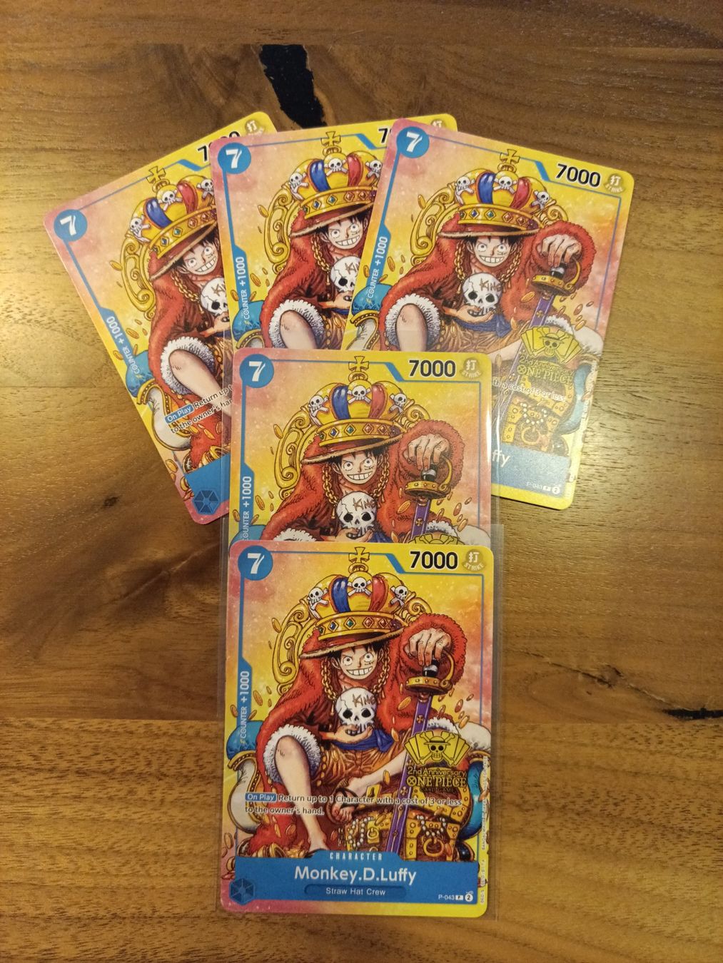 5 x One Piece Card Game: Monkey D. Luffy - P-043 (Neu (gemäss ...