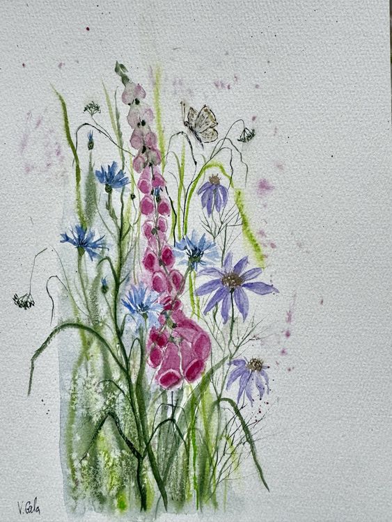 Aquarell "Sommertag", handgemalt, Unikat (Gebraucht) in Lanzenhäusern für CHF 45 – mit Lieferung ...