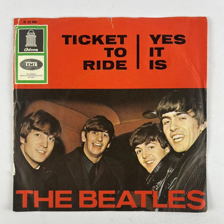 Single Vinyl 7'' Beatles, Ticket To Ride/Yes It Is, Odeon (Gebraucht ...