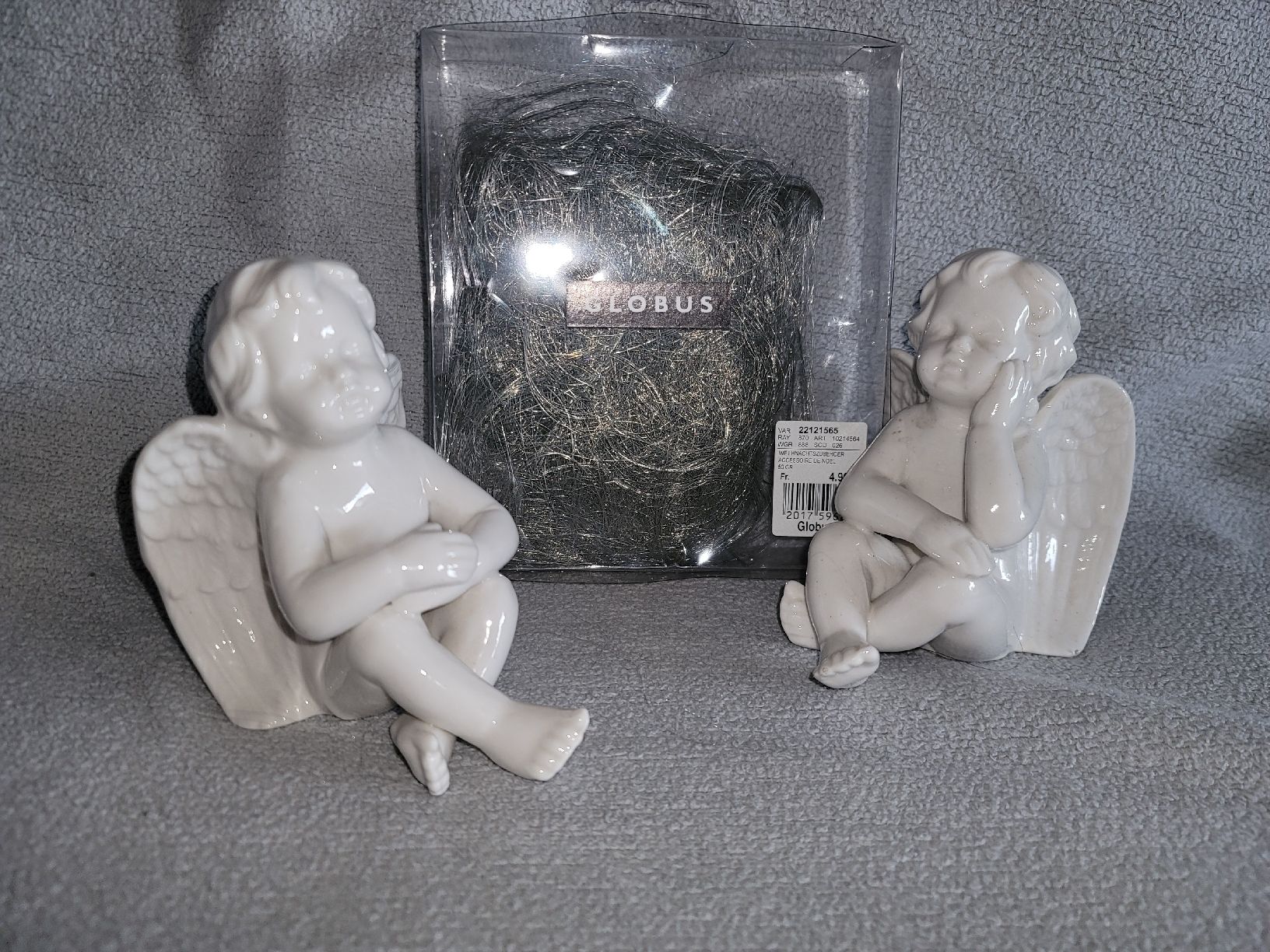 Weihnachtsdeko, Engel aus Porzellan, Engelshaar, 😇, noëlle (Gebraucht ...