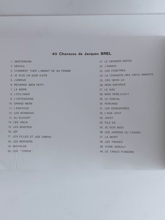 Partitions 40 chansons de Jacques Brel / Pouchenel 1965 (D'occasion) à ...
