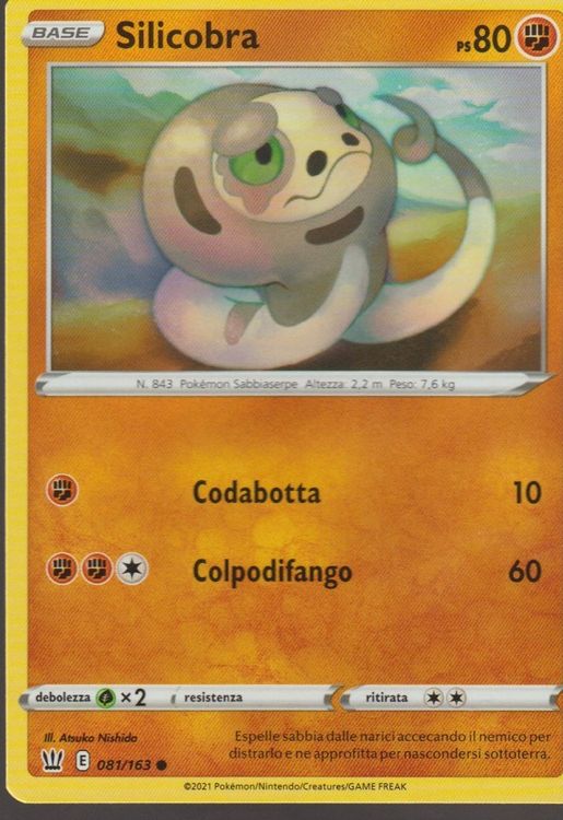 TCG POKEMON Stili Di Lotta BST 081/163 SILICOBRA Italiano (Neu (gemäss ...