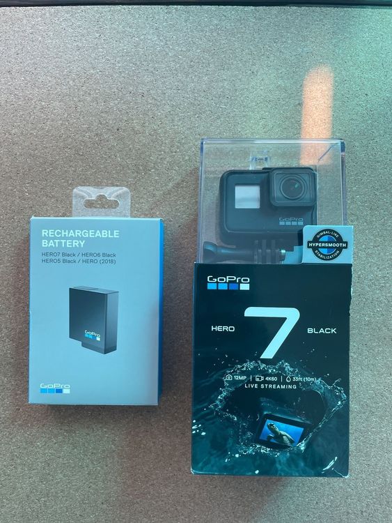 GoPro Hero 7 Black, 2. Akku, neuwertig | Kaufen auf Ricardo