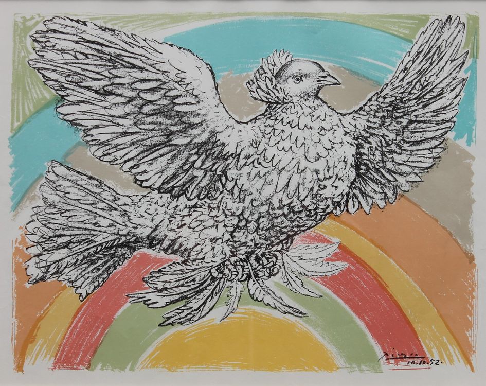 Taube mit Regenbogen, Lithographie von Pablo Picasso, 1951. (Gebraucht) in Bern für CHF 250 ...