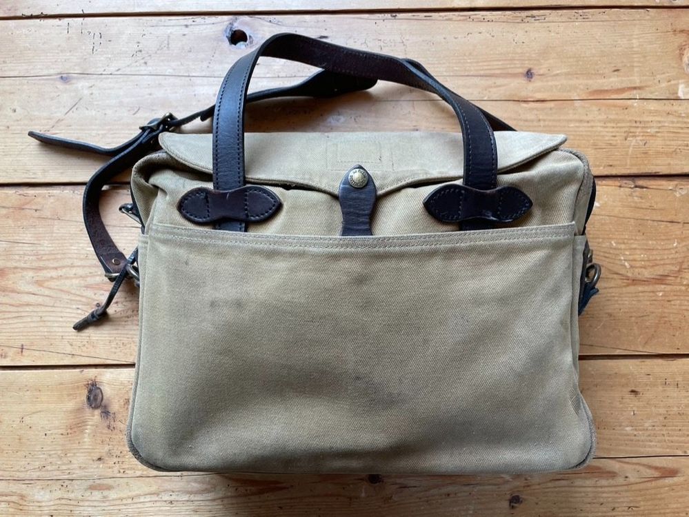 VINTAGE FILSON RUGGED TWILL ORIGINAL BRIEFCASE, TAN | Kaufen auf Ricardo