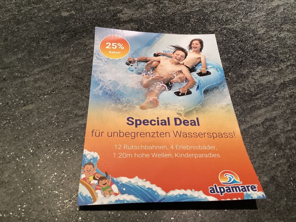 Alpamare Bon 25% für max. 4 Personen (Neu und originalverpackt) in Cham ...