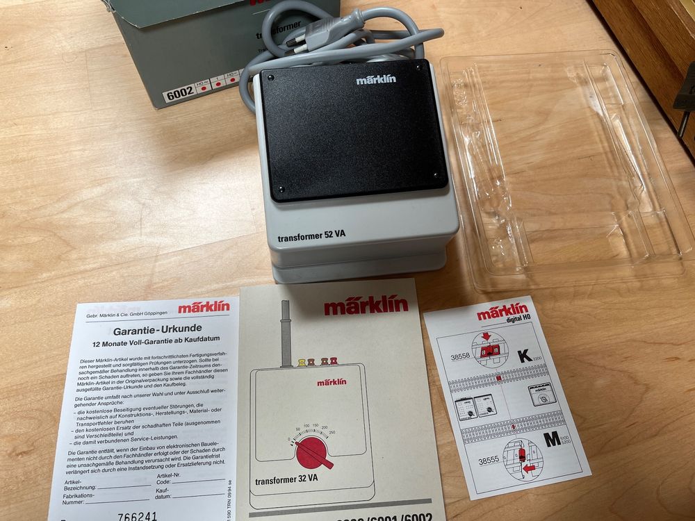Märklin 6002 Transformer 52 VA digital OVP Spur 1 H0 WS GL (Gebraucht ...