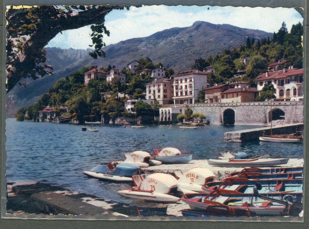 AK col Ascona TI Porto Pedalo, Collina San Michele ≈ 1955 (Gebraucht) in Basel für CHF 2 – mit ...