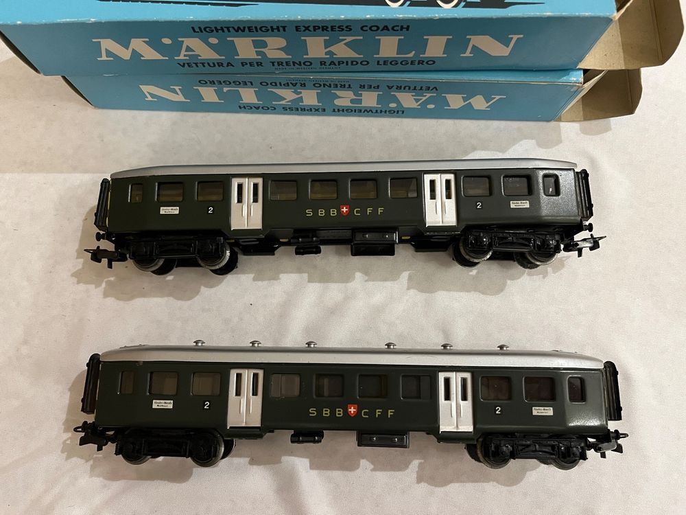 Märklin 4038 Leicht Schnellzugwagen 2. Klasse SBB Blech OVP (Gebraucht ...