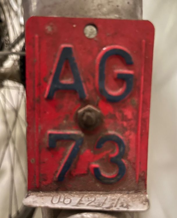 Plaque d’immatriculation de vélo/ Velonummer AG 73 | Kaufen auf Ricardo