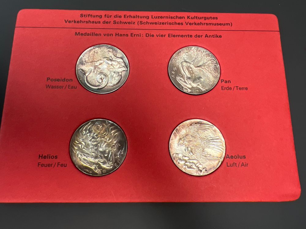 Hans Erni Medaillen - Silbermedaillen über die vier Elemente (Neu (gemäss Beschreibung)) in ...