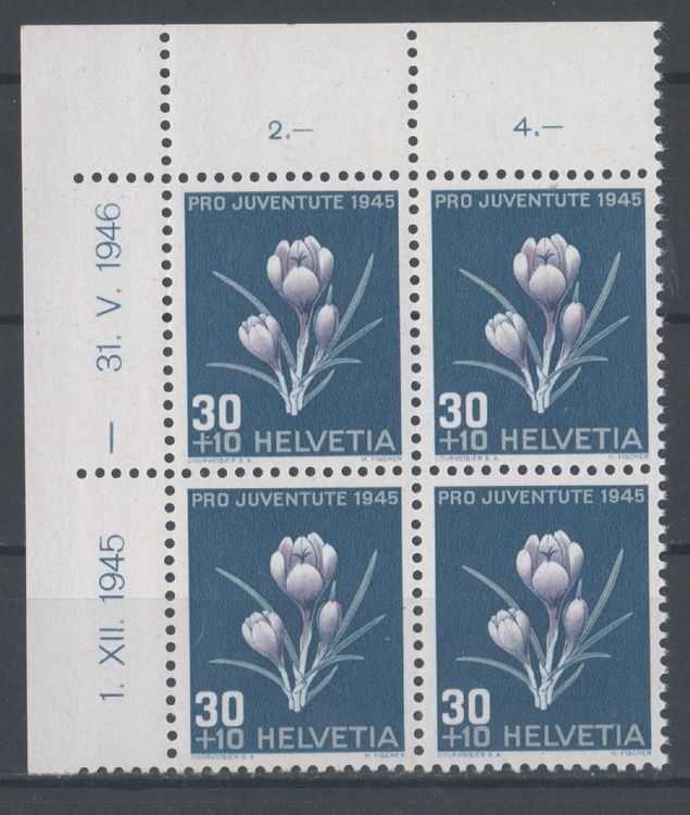 Viererblock PJ 116 mit Rasterfehler Glorienschein ** (Neu (gemäss Beschreibung)) in Egliswil für ...