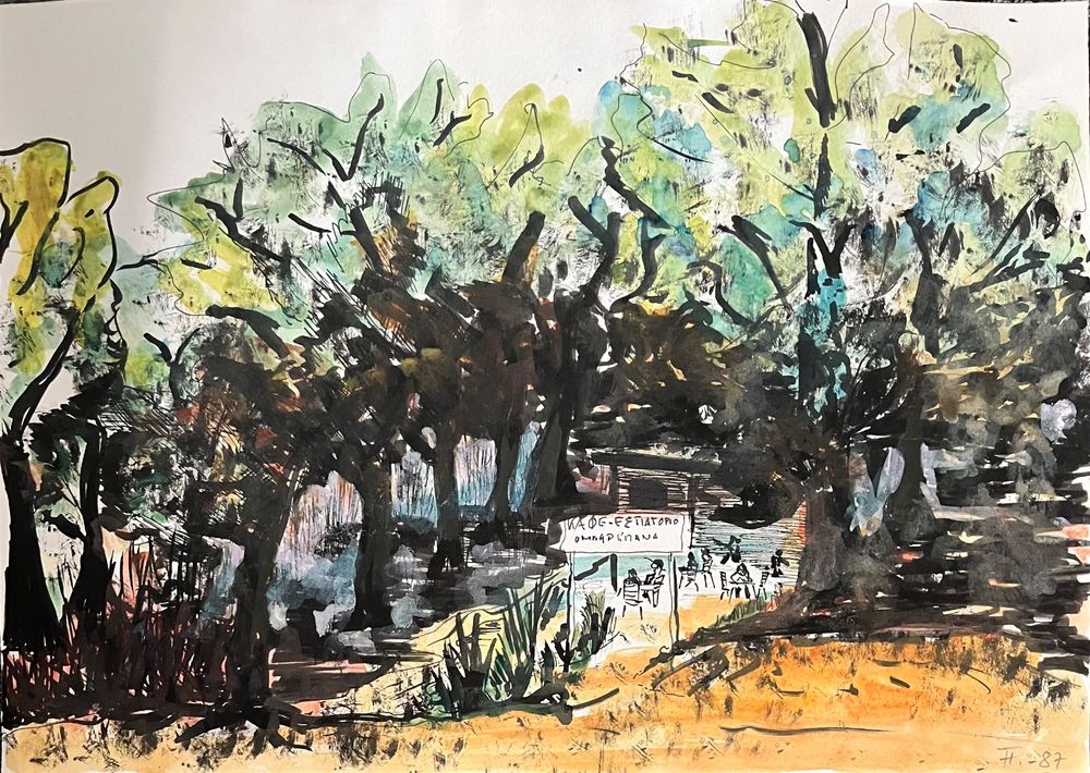 Wald Szene Mischtechnik Monogrammiert | Kaufen auf Ricardo