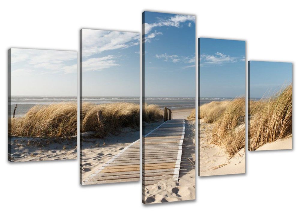 Leinwand 200x100cm Leinwandbild 5 tlg Bild Wandbild Nordsee (Neu und originalverpackt) in ...