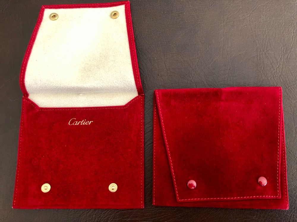 CARTIER red velvet sleeve (for watches or jewellery) (Neu (gemäss ...