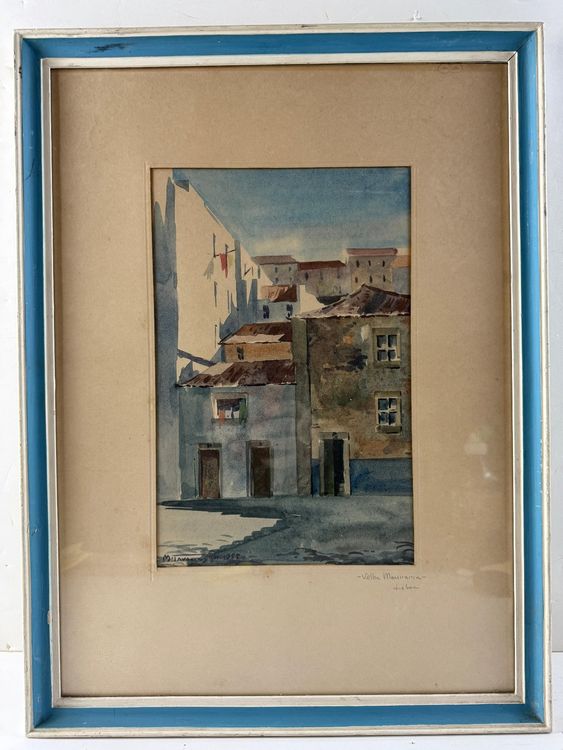 Aquarell "Velha Mouraria" Milavitz 1955 gerahmt | Kaufen auf Ricardo