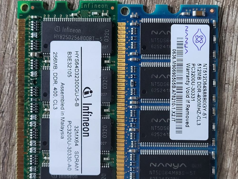 RAM PC3200 DDR CL3 400 ( 512 + 256 ) | Kaufen auf Ricardo