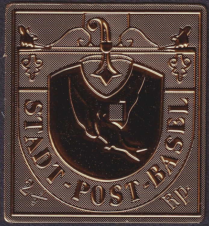 Gold-Briefmarke "BASLER TAUBE", sehr gute Erhaltung! (Gebraucht) in für ...