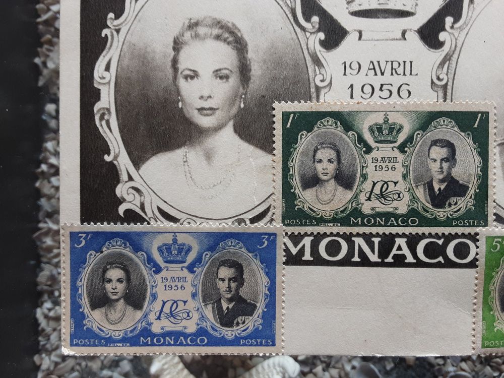 Postkarte Hochzeit Grace Kelly und Fürst Rainer III Monaco (Gebraucht ...