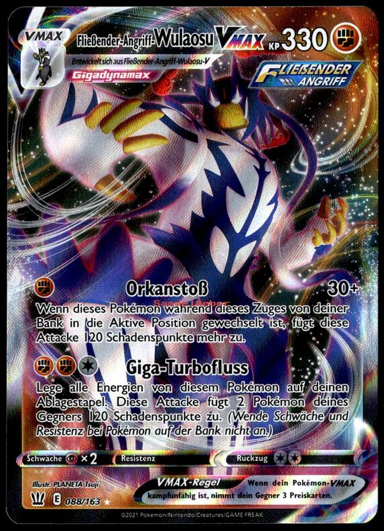 Pokémon Fliessender-Angriff-Wulaosu VMAX BST 88 / DE / NM (Gebraucht ...