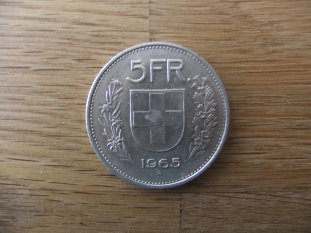 Silbermünze 5 Franken Silber Helvetia 1965 | Kaufen auf Ricardo