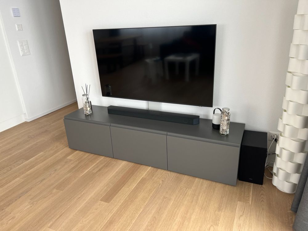 TV Möbel Besta dunkelgrau, TV Halter Uppleva grau (Gebraucht) in Gossau ...