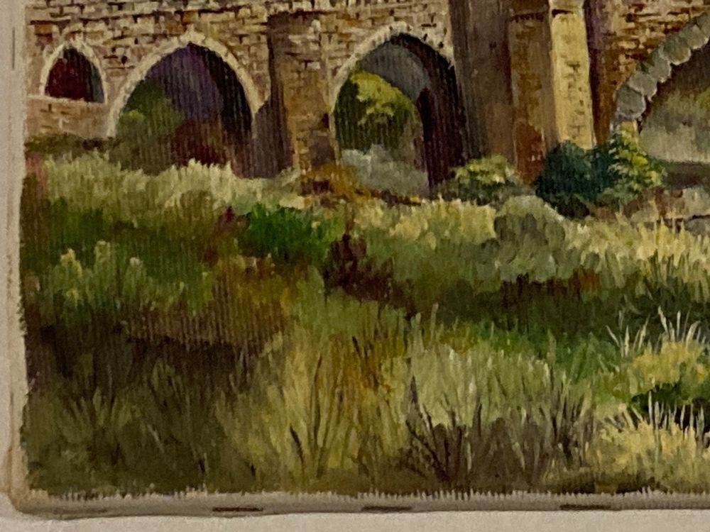 Marcque J. 1984 Landschaftsgemälde signiert mit Bücke, Bach | Kaufen ...