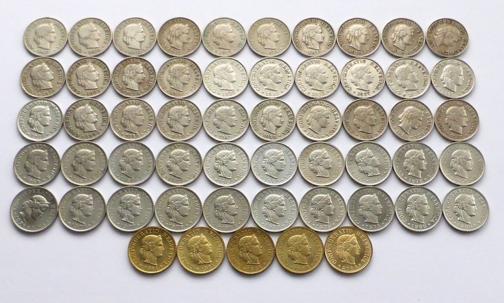 55x 5 Rp. Sammlung - 1907 bis 2009 (102 Jahre) (Gebraucht) in Buochs für CHF 5 – mit Lieferung ...