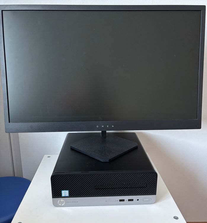 Komplett PC: HP ProDesk 400 G4 SFF mit Omen Monitor (Gebraucht) in ...