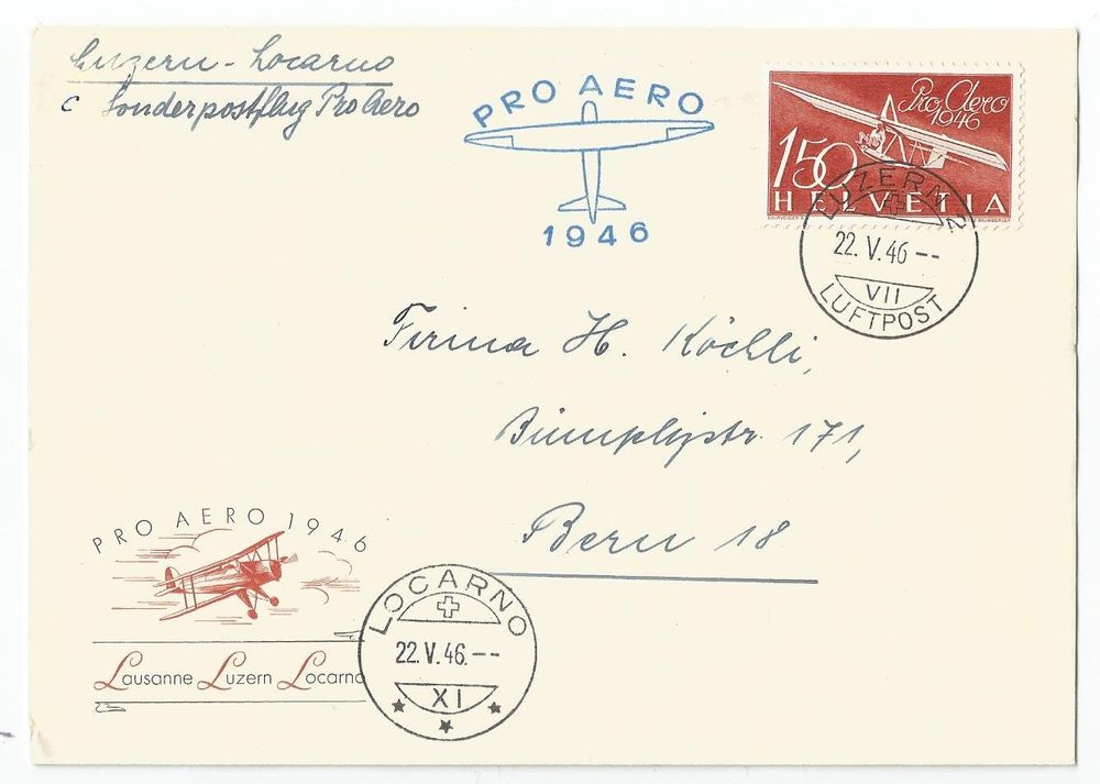 ** PRO AERO - SONDERFLUG JAHR 1946 ** (Gebraucht) in Heimenschwand für CHF 4 – mit Lieferung auf ...