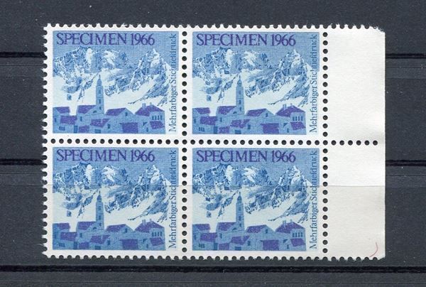 Versuchsdrucke der PTT – Viererblock (Neu (gemäss Beschreibung)) in Chur für CHF 2 – mit ...