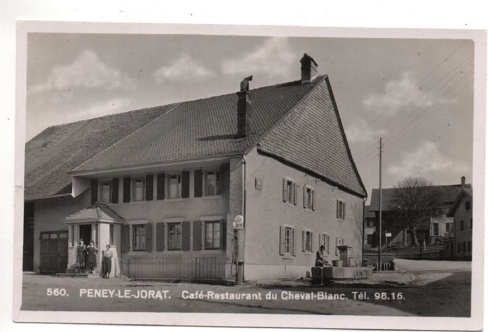 PENEY-LE-JORAT Café Restaurant Cheval-Blanc, Tanksäule Shell (Neu ...