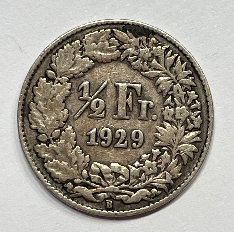 Münze 50 Rappen 1/2 Franken 1929 (Gebraucht) in Brütten für CHF 0.5 – mit Lieferung auf Ricardo ...