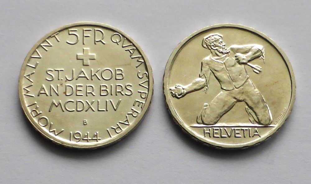 2 x 5 Silber Franken 1944 - ST. JAKOB an der BIRS (Neu (gemäss Beschreibung)) in Buochs für CHF ...