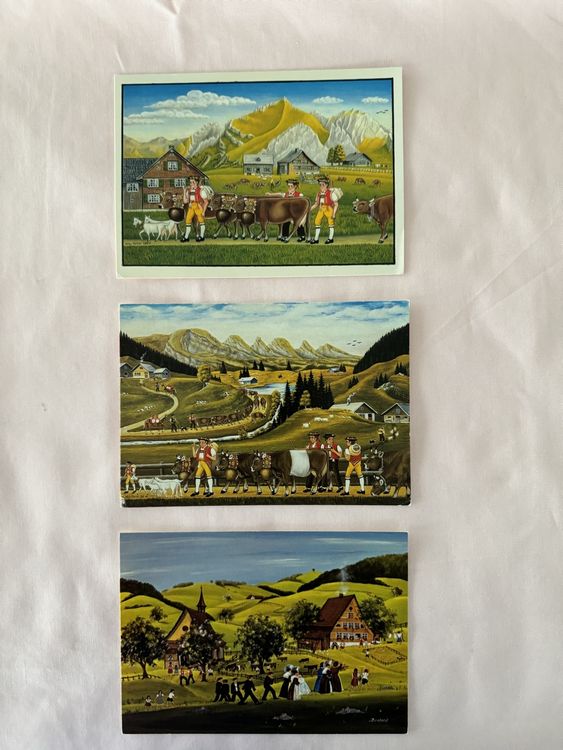 3 Ansichtskarten Appenzeller Malerei (Gebraucht) in Kloten für CHF 8 ...