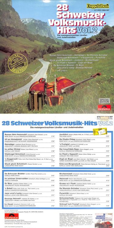 LP: 28 Schweizer Volksmusik-Hits - Vol. 2 (Gebraucht) in Trimmis für CHF 1 – mit Lieferung auf ...