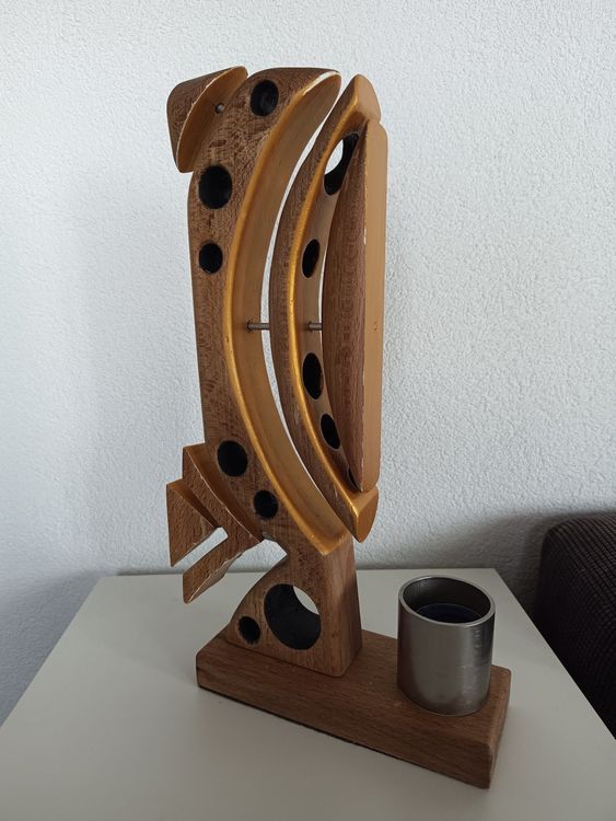 Holz-Skulptur Handgemacht 335mm (mit Kerze) Unikat (Gebraucht) in Grüningen für CHF 40 – nur ...