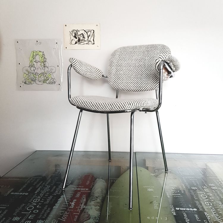 Chaise industrielle en métal chromé - Design Vintage (D'occasion) à ...