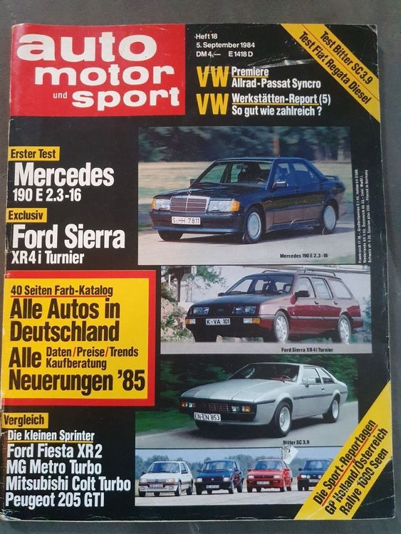AMS 18/84 190 E 2.3-16 Fiesta XR2 Bitter SC Passat Syncro xa | Kaufen ...