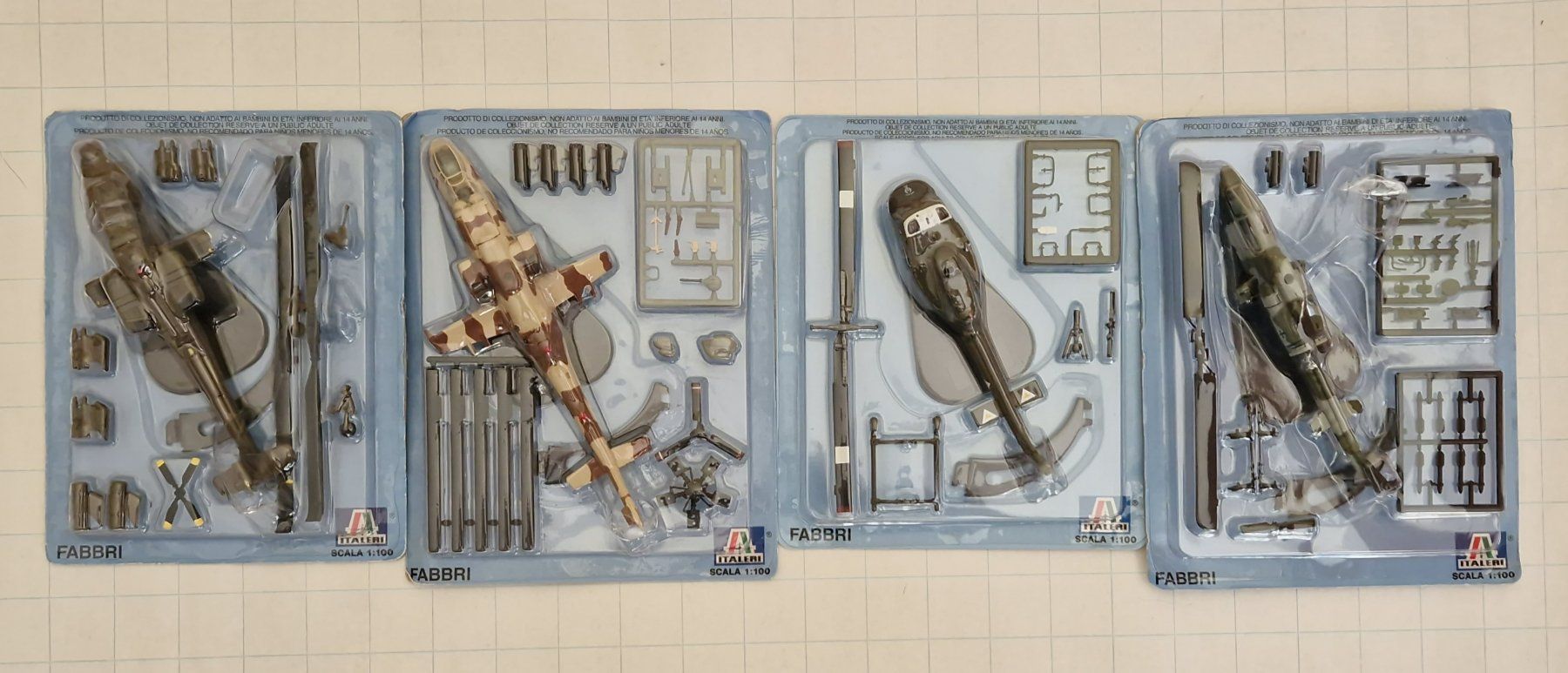 4 Hubschrauber Italeri 1/100 Apache, Mi 24, Iroquois, Huey (Neu (gemäss ...