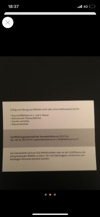 Wertkarte SGV (Neu (gemäss Beschreibung)) in Luzern für CHF 124 – mit ...