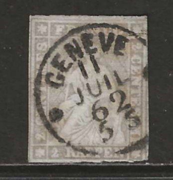 1862 : Strubel Nr. 21 - Vollstempel : KP 680.-- (Gebraucht) in Gümligen für CHF 65 – mit ...