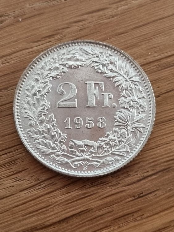 2 Franken 1958 - Stgl. - RAR - Kat. Fr. 30.--! | Kaufen auf Ricardo