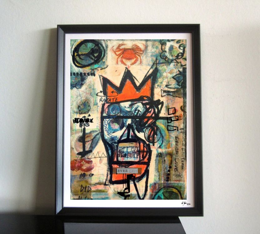 Pop Art Skull Funky Kunst Bild Modern Lord Blackbeard Crown (Neu ...