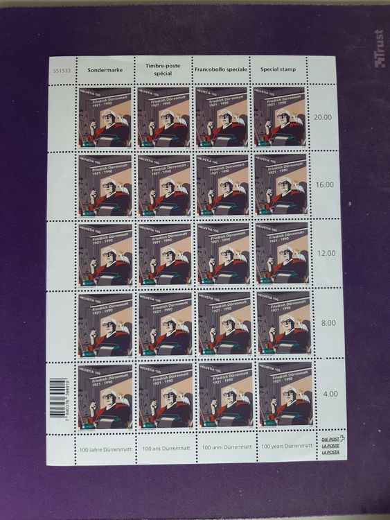 **Bogen "100 Jahre Friedrich Dürrenmatt" (Neu (gemäss Beschreibung)) in Wangs für CHF 19 – mit ...