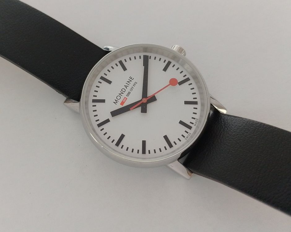 Mondaine SBB CFF FFS Kult-Uhr mit Lederarmband, Herrenuhr (Gebraucht ...
